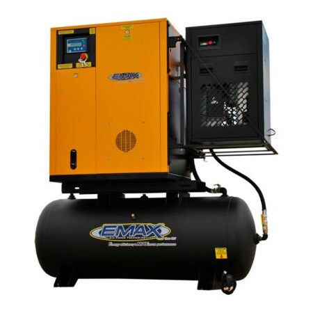 Emax Compressor EMAX, 10HP Rotary Screw Compressor, 120 Gal, 145 PSI ...