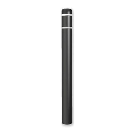 Post Guard Post Guard Bollard Cover 4.5Dia. x 64 H, Black/White Tape ...