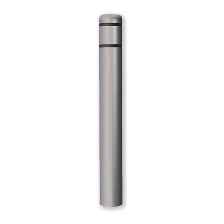 Post Guard Post Guard® Bollard Cover 7"Dia. x52" H, Grey/ Black Tape ...