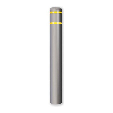 Post Guard Post Guard¬Æ Bollard Cover 7"Dia. x52"H, Grey/ Yellow Tape ...