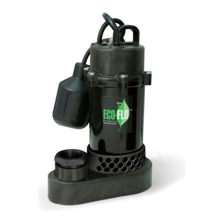 Eco Flo Products Eco-Flo Submersible Sump Pump, Thermoplastic, 1/2 HP ...