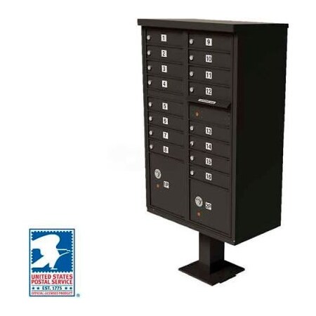 Florence Mfg Co Vital Cluster Box Unit, 16 Mailboxes, 2 Parcel Lockers ...