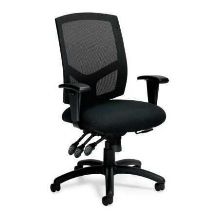 Gec Offices To Go„¢ Mesh Back Multi-Function Chair w/ Arms, Black ...