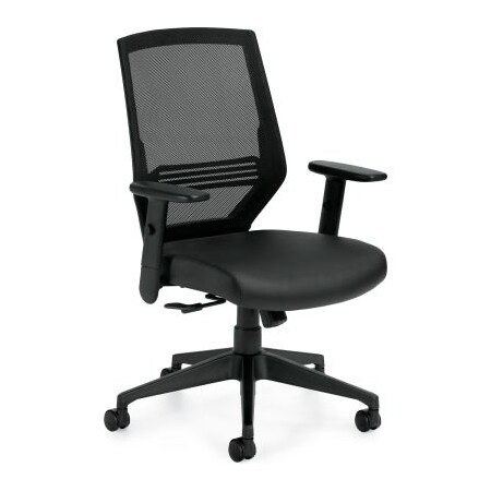 Gec Offices To Go‚Ñ¢ Mesh High Back Management Chair with Luxhide Seat ...