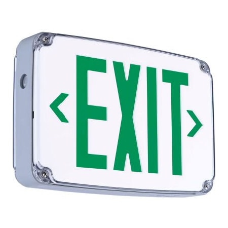 Hubbell Lighting Hubbell LED Wet Location Exit Sign, Double Face, Green ...