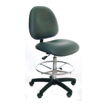 Industrial Seating Heavy Duty Stool - Vinyl - High Back - Nylon Base ...