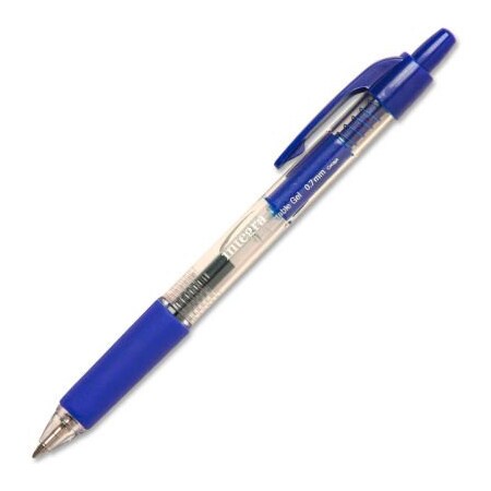 Integra Integra Retractable Gel Pen, Comfort Grip, 0.7mm, Blue Ink ...