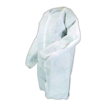 Keystone Safety SMS Lab Coat, No Pockets, Elastic Wrists, Snap Front ...