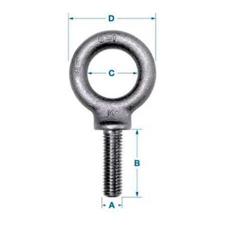 Ken Forging Eye Bolt With Shoulder, 1/4"-20, 1 in Shank, 3/4 in ID ...