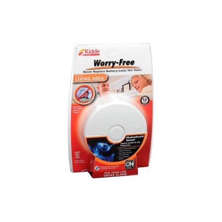 Kidde Kidde P3010L Worry-Free Smoke Alarm, Living Area, 10-Year Sealed ...