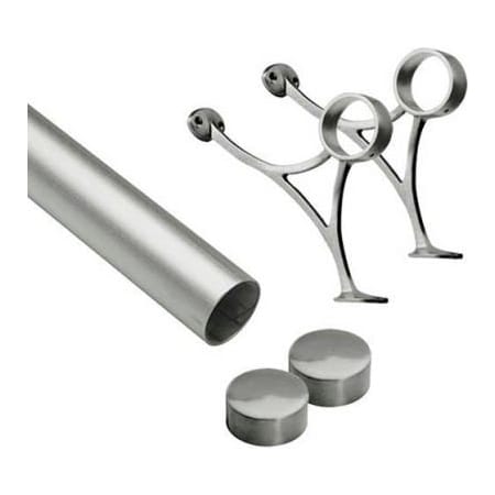 Lavi Industries , 5' Foot Rail Kit, 2" Tube, Satin Stainless Steel 44 ...