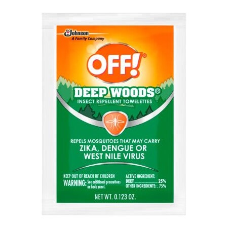 Sc Johnson OFF® Deep Woods Insect Repellent Towels, 25% DEET, 12 Towels ...