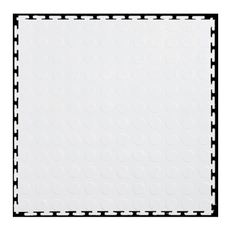 Lock-Tile Lock-TileÂ PVC Floor Tiles, , 19.5x19.5", Coin, White LK003 ...