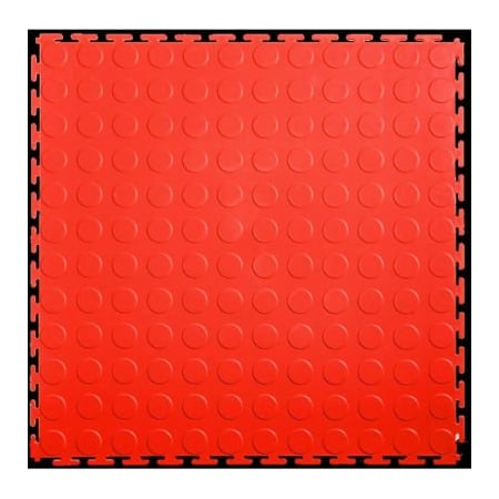 Lock-Tile Lock-TileÂ PVC Floor Tiles, , 19.5x19.5", Coin, Red LK006 | Zoro