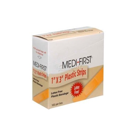 Medique Plastic Strip Bandage, 1" x 3" Strip, 100/Box 60033 | Zoro