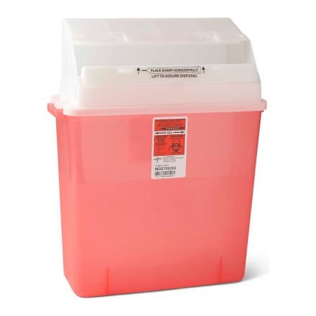 Medline MDS705203 Biohazard Patient Room Sharps Containers, Red, 3 ...