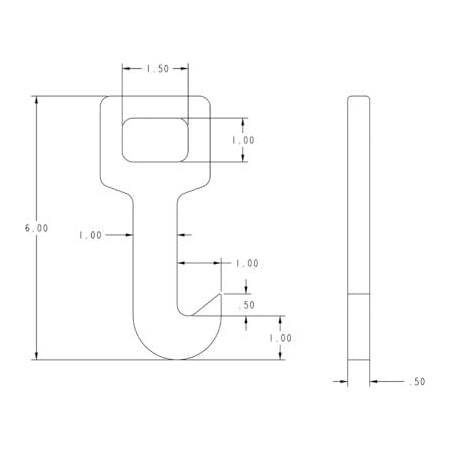 Machining & Welding By Olsen M&W Battery J Hook, Yellow - 2000 LB ...