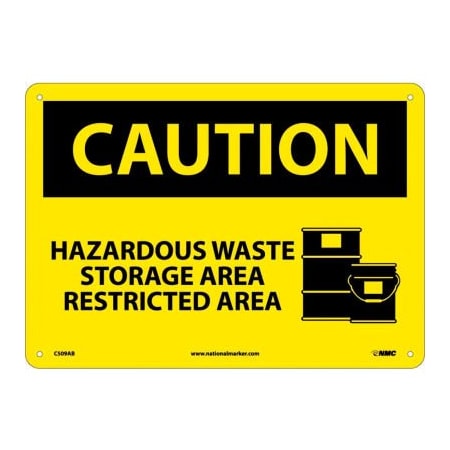 Nmc NMC C509RB OSHA Sign, Caution, Hazardous Waste Storage Area ...