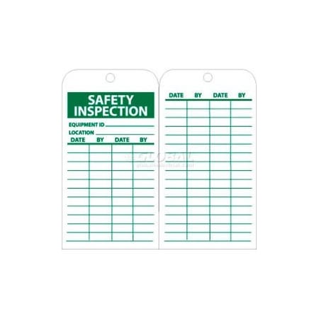 Nmc NMC RPT170 Tags, Safety Inspection, 6" X 3", White/Green, 25/Pk ...