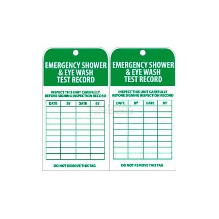 Nmc NMC RPT37 Tags, Emergency Shower And Eye Wash Test Record, 6" X 3 ...