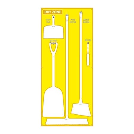 Nmc National Marker Dry Zone Shadow Board, Yellow/White, 68 X 30, Pro ...