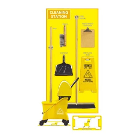 Nmc National Marker Cleaning Station Shadow Board, Combo Kit, Yellow ...