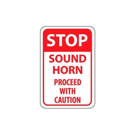 Nmc NMC TM70G Traffic Sign, Stop Sound Horn Proceed With Caution, 18" X ...