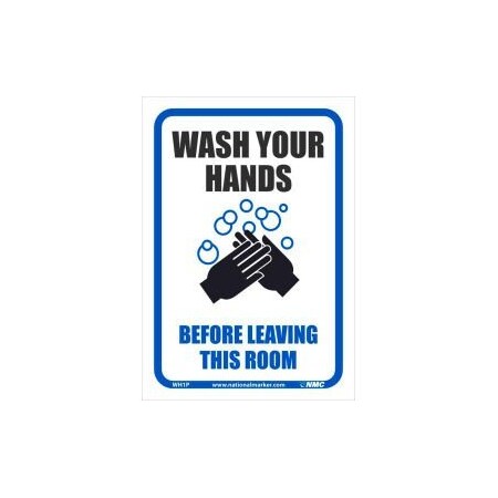 Nmc Wash Your Hands Before Leaving This Room Sticker, 7" X 10", Vinyl ...
