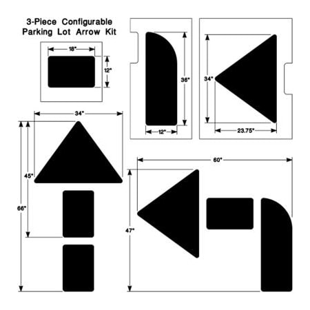 Newstripe Newstripe 3-Piece Arrow Kit Stencil, 1/8" Thick, PolyTough ...