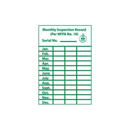 Nmc Monthly Inspection Record Label ML1 | Zoro