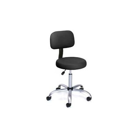 Boss Office Products Boss Medical Stool with Backrest - Vinyl - Black ...