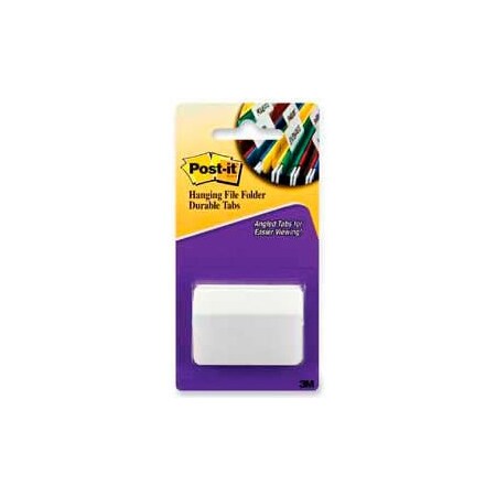 3M Post-it® Durable Hanging File Folder Tabs, 2" Angled Lined, White ...