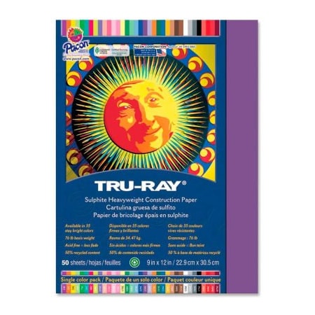 Pacon Corporation Pacon Tru-Ray Construction Paper 9" x 12" Purple ...