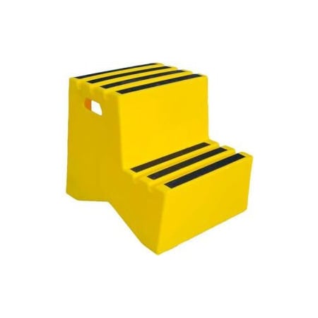 Us Roto Molding 2 Step Plastic Step Stand - Yellow 21"W x 24-1/2"D x 19 ...