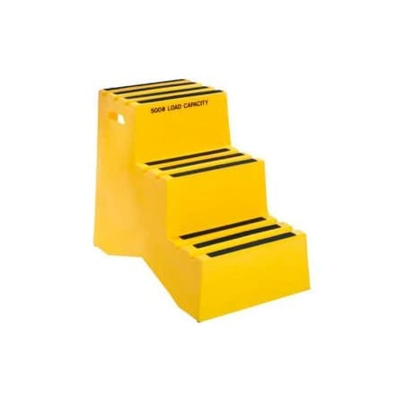Us Roto Molding 3 Step Plastic Step Stand - Yellow 20"W x 33-1/2"D x 28 ...