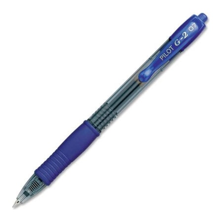 Pilot Pilot G2 Gel Retractable Rollerball Pen, Fine, 0.7mm, Blue Ink ...