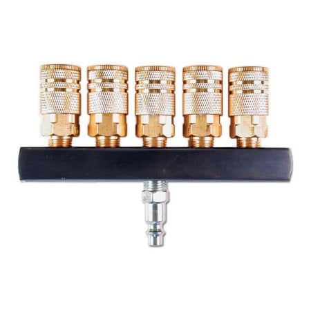 Primefit Primefit (5-Way) Air Manifold with 1/4" Industrial 6-Ball ...