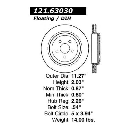Centric C-Tek Standard Brake Rotor, C-Tek 121.63030 121.6303 | Zoro