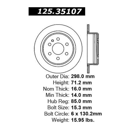 Centric Centric Premium High Carbon Alloy Brake Rotor, Centric Parts ...