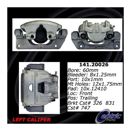 Centric Semi-Loaded Brake Caliper, Parts, 141.20026 141.20026 | Zoro