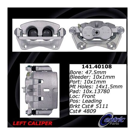 Centric Centric Semi-Loaded Brake Caliper, Centric Parts 141.40108 141. ...