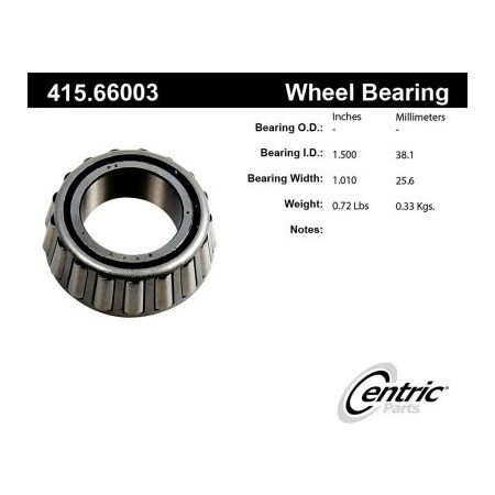 Centric Premium Bearing Cone, Parts 415.66003 | Zoro