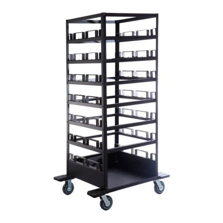 Queue Solutions Horizontal Stanchion Storage Cart, 21 Post Capacity ...