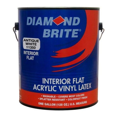 Diamond Brite Interior Paint, Flat, White, 1 gal 11350-1 | Zoro