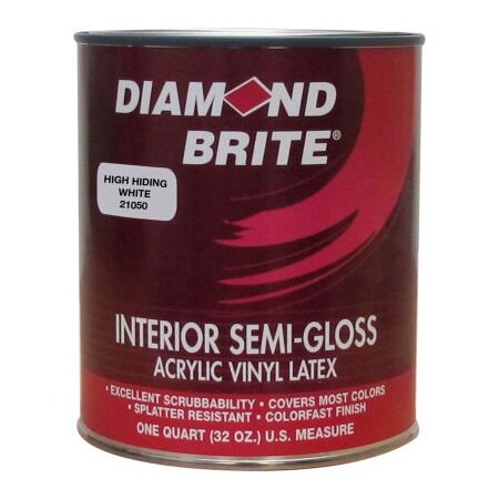 Diamond Brite Interior Paint, Semi-Gloss, White, 32 oz 21050-4 | Zoro