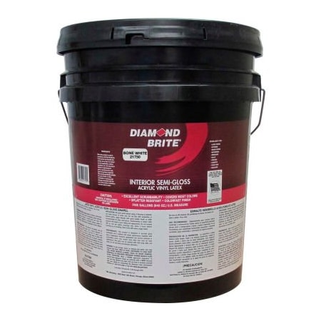 Diamond Brite Interior Paint, Semi-Gloss, Bone White, 5 gal 21750-5 | Zoro