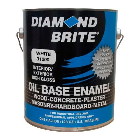 Diamond Brite Interior/Exterior Paint, Gloss, White, 1 gal 31000-1 | Zoro