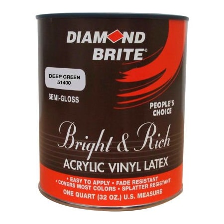 Diamond Brite Interior Paint, Semi-Gloss, Deep Green, 32 oz 51400-4 | Zoro