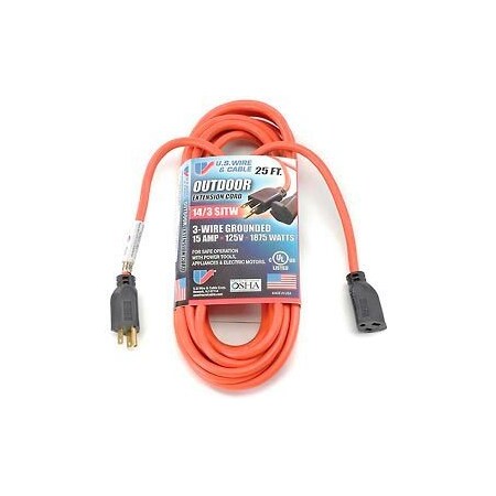 U.S. Wire & Cable U.S. Wire 63025 25 Ft. Three Conductor Orange ...