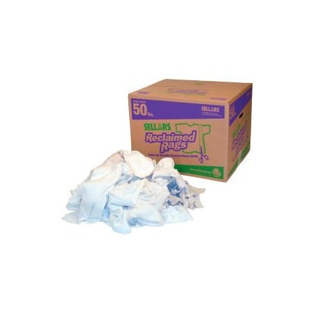 Sellars Reclaimed Rags - White Fleece, 50 Lbs. 99204 | Zoro